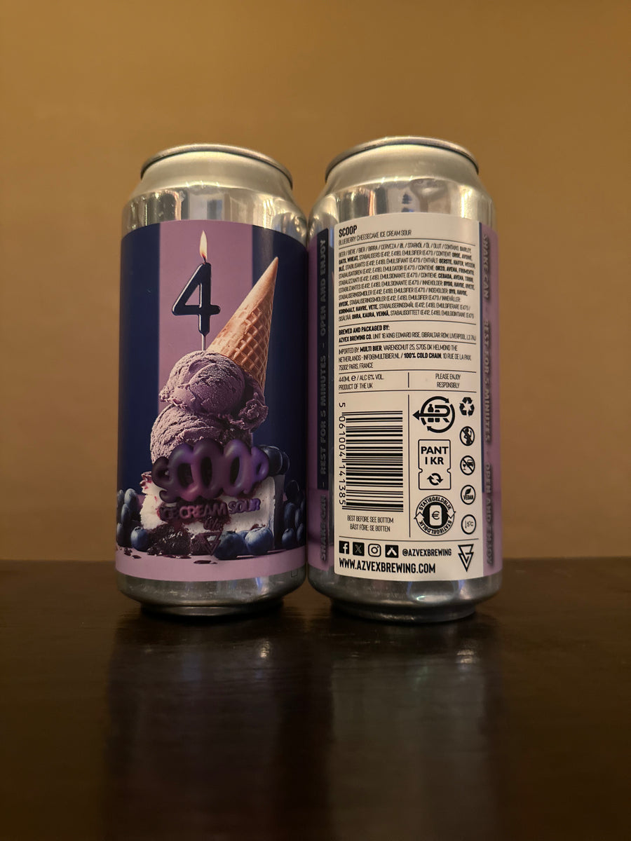 Azvex Scoop Blueberry Cheesecake Ice Cream Sour 6% – The Bear - Beer ...